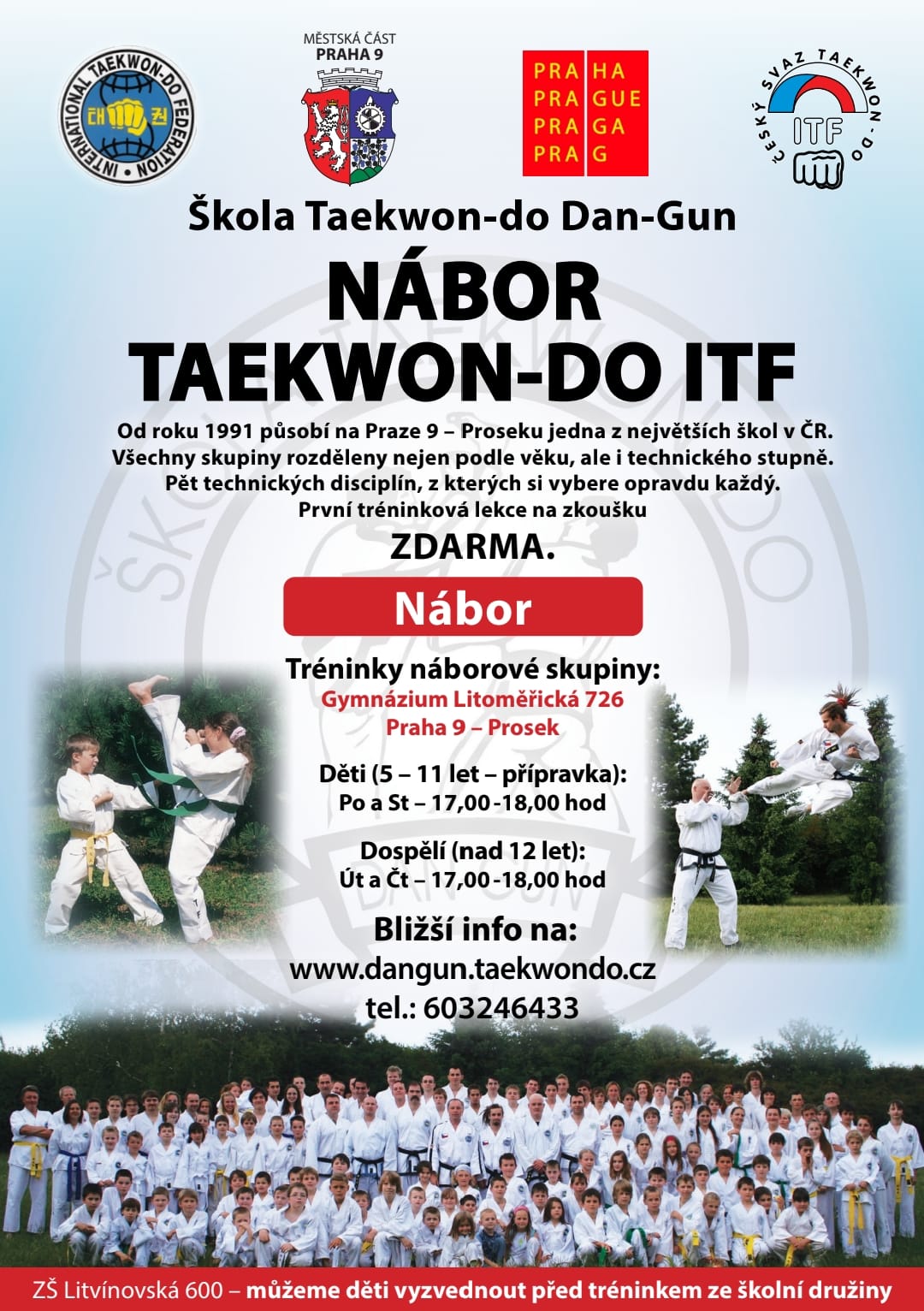 Taekwon-do ITF nábor! | Městská část Praha 9